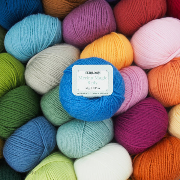 Heirloom Merino Magic 8 ply - 100% Merino Wool 50g – OZ YARN